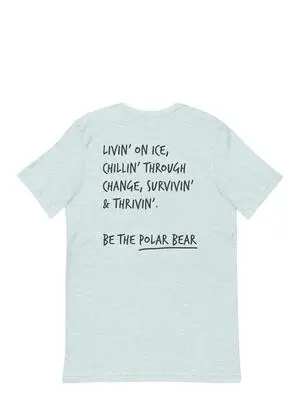 ANCHOR & CREW Ice Think Ocean Polar Bear Aspirations Cotton Embroidered T-shirt - Blue