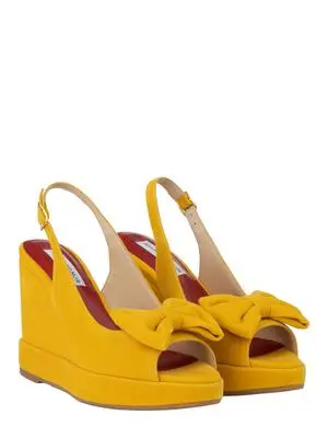 ROSAMUND MUIR LONDON Rignana Deep Velvet Wedges - Yellow