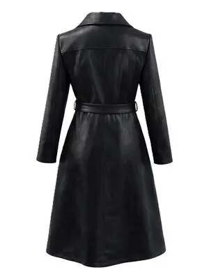 ZASTASTUDIO Leather Trench Coat - Black