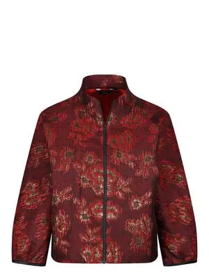 LIONESS BY TF Floral Print Zip-up Jacket - Gold/red