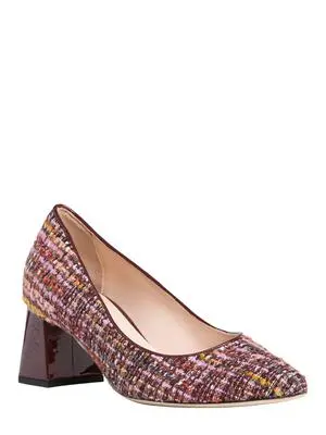 BEAUTIISOLES BY ROBYN SHREIBER Corina Leather Block Heel Pumps - Red