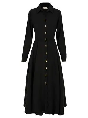 ALINA CERNATESCU Grotto Sustainable Viscose Midi Dress - Black