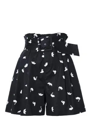 AGGI BY HALEWSKI Brigitte Printed Shorts - Black