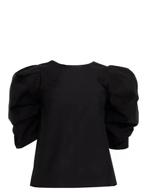 BIANCA POPP Victorian Sleeves Cotton Blouse - Black