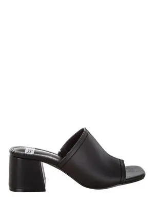 RAG & CO Slip-on Leather Block Heel - Black