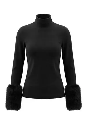 VIRAGO Nemesis Turtleneck With Fur Sleeve Trims