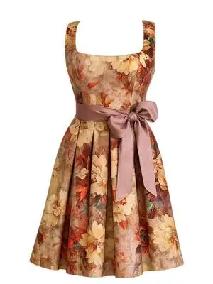 RICHA SHARMA Handcrafted Floral Tunic Dress - Gold