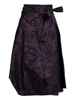 BIANCA POPP Wrapped Knee Length Skirt - Black/purple