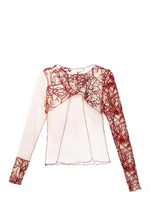 PALOMA LIRA Neutrals Veins Top - Brown/red