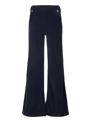 NOEND Dina High-waisted Wide Leg Corduroy Trousers - Black