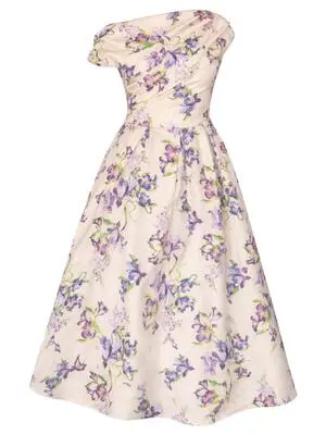 GIRL IN MIND Danni Strapless Bandeau Midi Dress Floral - Yellow