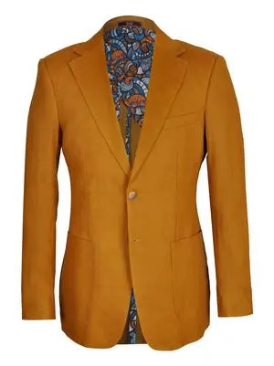 DAVID WEJ Hugo Linen Double Breasted Blazer Mustard - Yellow