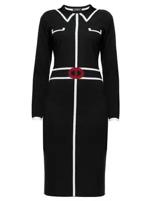 RUMOUR LONDON Claire Jacquard Dress - Black