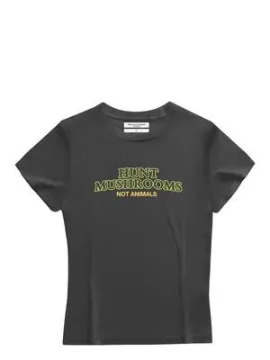 DONT EAT THE HOMIES Hunt Mushrooms Baby Tee - Black