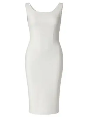 CONQUISTA Fitted Sleeveless Dress With Two-way Zip - Gray