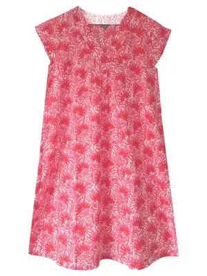 LIME TREE DESIGN Audrey Shift Jaipur Magenta Dress - Orange