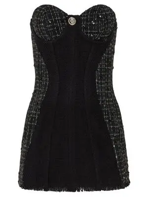 GOD SAVE QUEENS Out Of Office Tweed Mini Dress