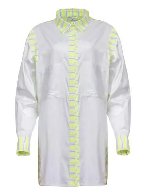 HELENE GALWAS Oversized Button-down Shirt - White/grey