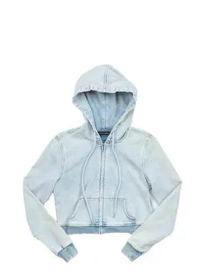 CIRCULAR PATH Calista Terry Pull On Hoodie - Blue