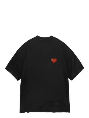 MYSIMPLICATED Oversized T-shirt With Heart Logo - Black/red