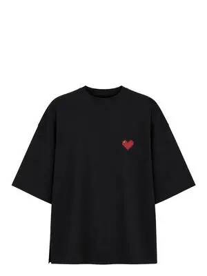 MYSIMPLICATED Oversized T-Shirt With Heart Logo