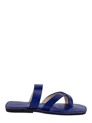 MIRIAM BELLA Miriam Bella Safari Leather Flat Sandals With Cross Strap