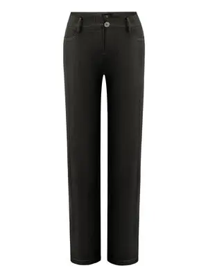 OW Faux Leather Straight-leg Trousers - Black