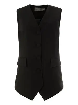 EXQUISE Regular V-neck Celia Vest - Black