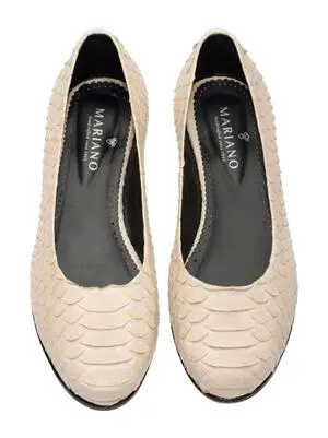 MARIANO SHOES Gala Python Leather Ballerinas - Pink