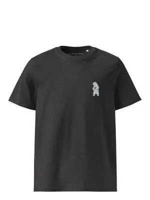 ANCHOR & CREW Heather Polar Bear Day Out In The Wild Organic Cotton Embroidered T-shirt - Black