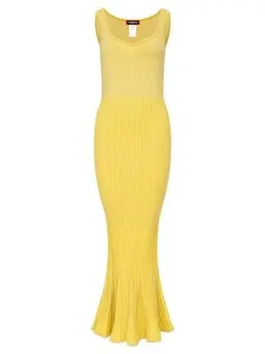 ANDREEVA Metallic Knit Dress - Gold/yellow