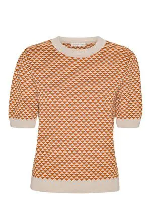 GROBUND Alva Knit Tee With Graphic Pattern - Orange