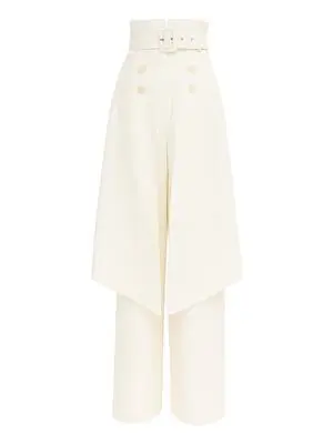 JULIA ALLERT Wide-leg Trousers With Skirt Overlay - White