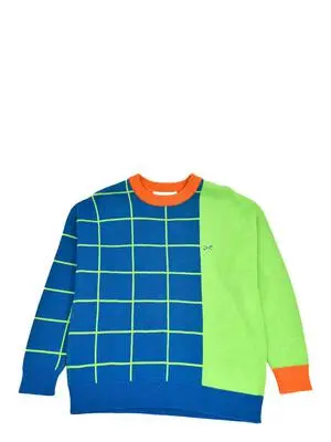 DANIEL CHONG Knitted Jacquard Sweater - Blue/green