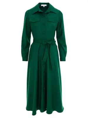 NORIA ANIS Carlotta Midi Shirt Dress - Green