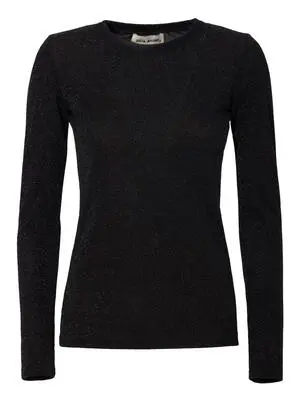 JULIA ALLERT Fitted Long Sleeve Lurex Top - Black
