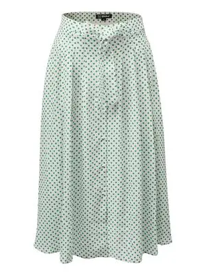 SMART AND JOY Flared Skirt With Polka Dot Print - Green