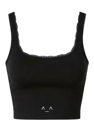 ALTRA VOLTA Lace Cropped Tank Top - Black