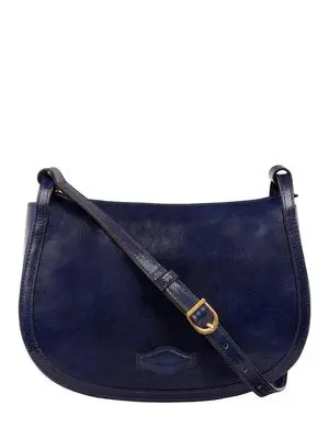 TIME RESISTANCE Leather Hobo Bag - Blue