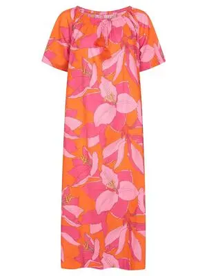 NOLOGO-CHIC Calypso Printed Cotton Midi Dress - Pink