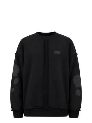 MYSIMPLICATED Oversized Cotton Crewneck Sweatshirt - Black/grey