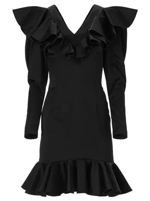 LITA COUTURE Signature Taffeta Dress - Black