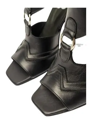 CLARA BARCELO Strappy Metallic Sandals - Black