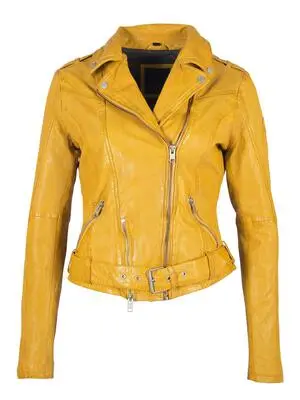 Mauritius Leather Rf Biker Jacket - Yellow