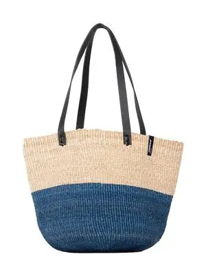 MIFUKO Majani Shopper Basket Duo With Leather Handles - Blue