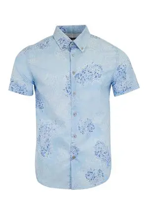 LORDS OF HARLECH Tim Bouquet Island Shirt - Blue
