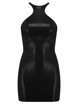 ELISSA POPPY Latex Mini Dress Black