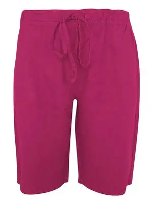 Haris Cotton Linen Bermuda Shorts - Red