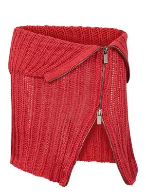 PCFG Zipped Knit Skirt - Red