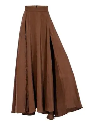 CEVA CU DICHIS High Waist Long Skirt - Brown